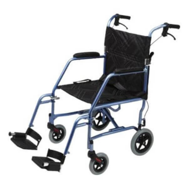 Lightweight Transit Wheelchair With Seatbelt And Brakes Durable
