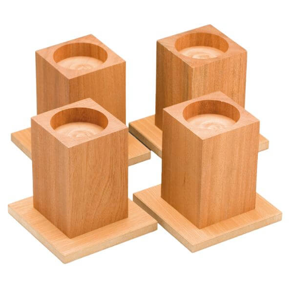 Hardwood Raisers for Chairs and Beds 130mm (Set of 4). Durable ...
