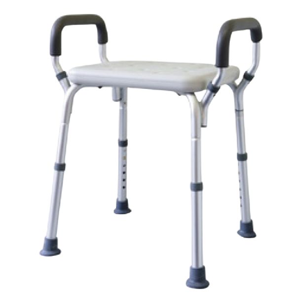 Shower Stool with Arms 410-540mm. Sturdy, Comfortable, and Secure.